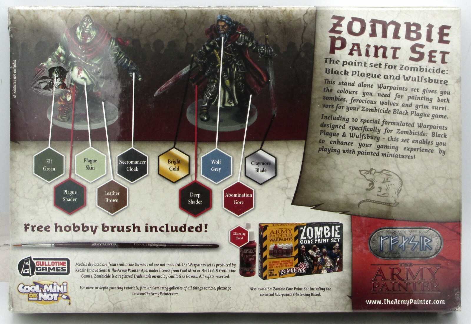 Army Painter WP8012 Zombie Paint Set (Zombicide Black Plague) Acrylic ...