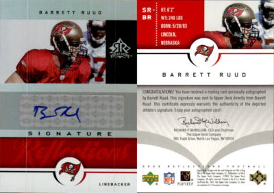 2005 Reflections Signature Reflections Red #SRBR Barrett Ruud Auto - NM ...