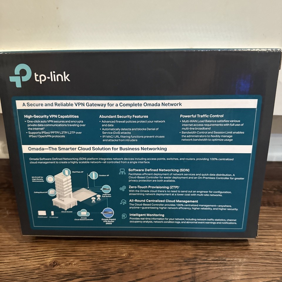 NEW TP-Link ER605 Omada Gigabit Multi-WAN VPN Router TL-R605 ...