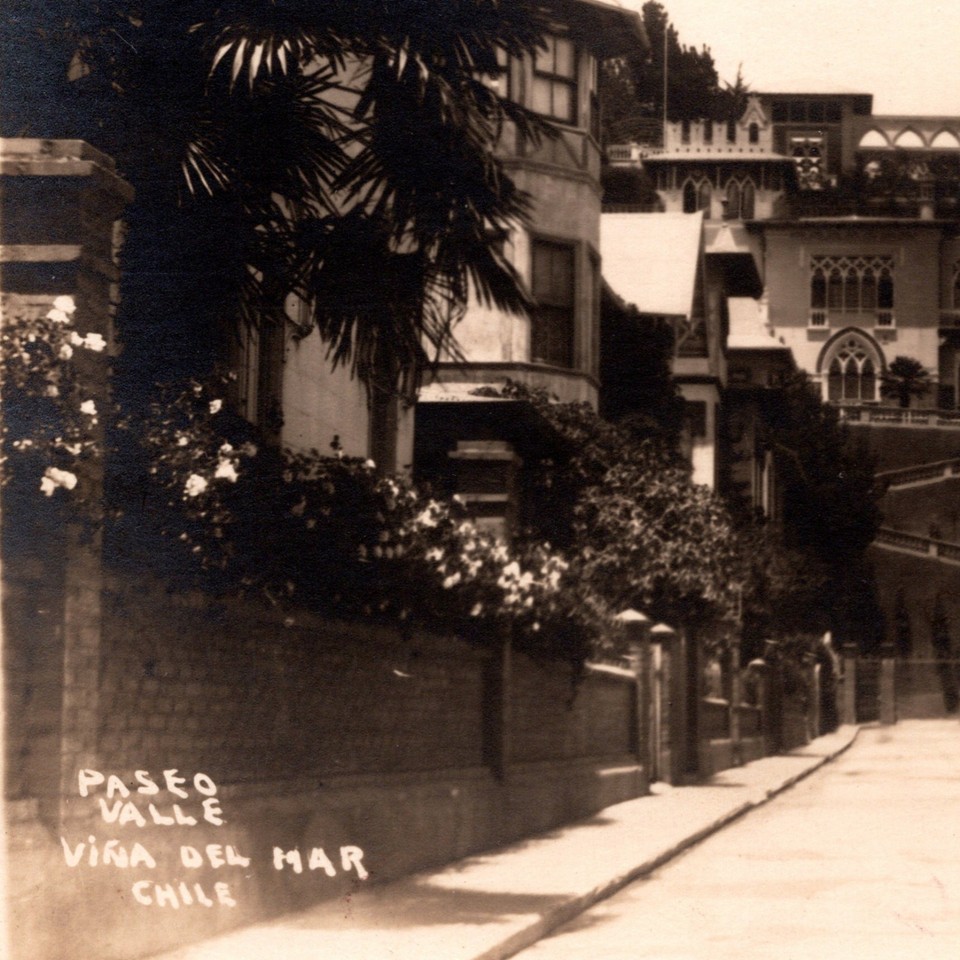 RPPC Viña del Mar Chile Valle Palace on Paseo Valle Street Real Photo ...