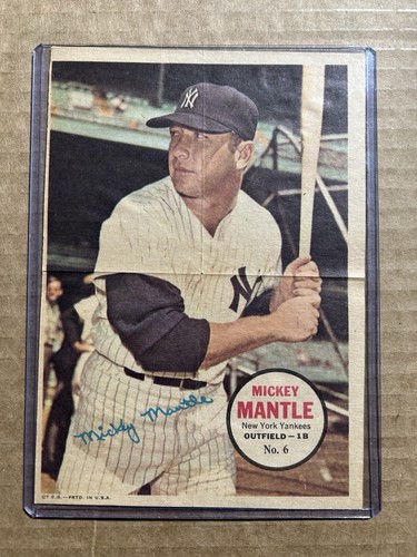 1967 TOPPS PIN UPS POSTER #6 MICKEY MANTLE | eBay