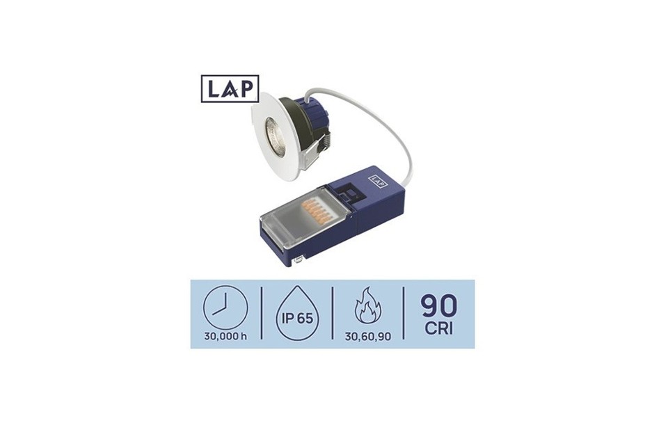 LAP Chaac Fixed Fire Rated LED Downlights White 5.5W 600lm 10 Pack ...