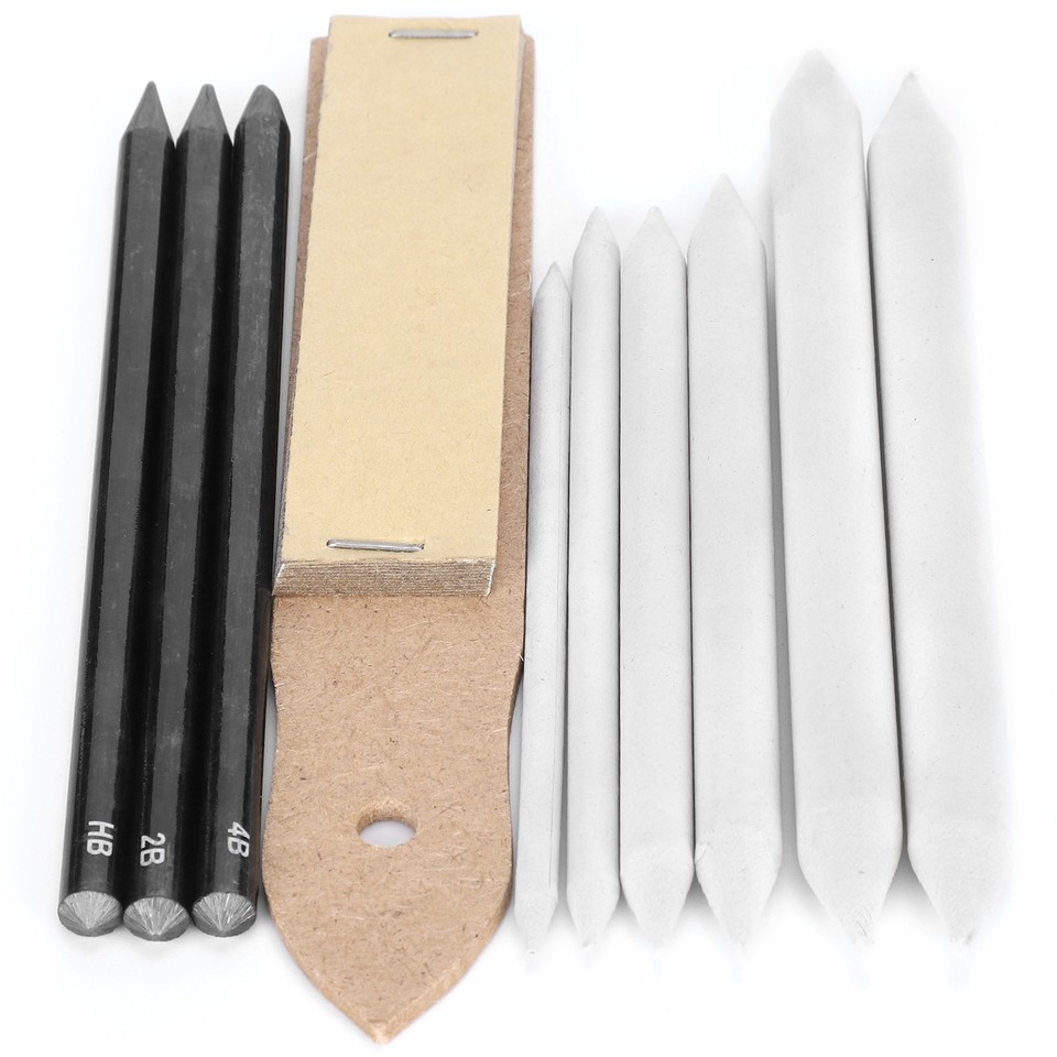 10x Charcoal Sketch Drawing Tool With Sandpaper Blending Stump Paiting ...