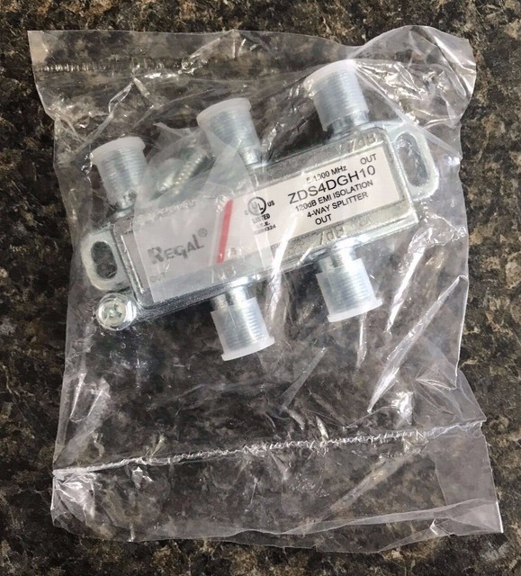 Regal 4 Way Coaxial Cable TV Splitter Model ZDS4DGH10 for sale online ...