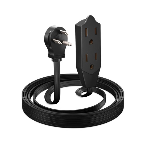 Extension Cord 6 Feet Flat Plug/wire Multi Outlet 3 Prong Angled Plug ...