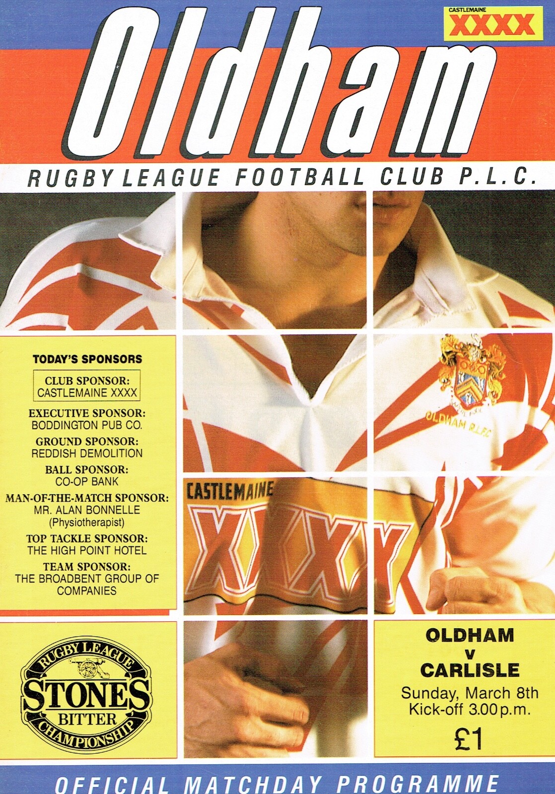 OLDHAM RUGBY LEAGUE MATCH PROGRAMMES X (SIX) 1962/3 1986. 1989 1992 ...