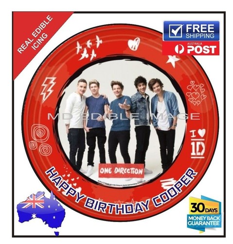 ONE DIRECTION PERSONALISED EDIBLE ICING BIRTHDAY CAKE TOPPER IMAGE ...