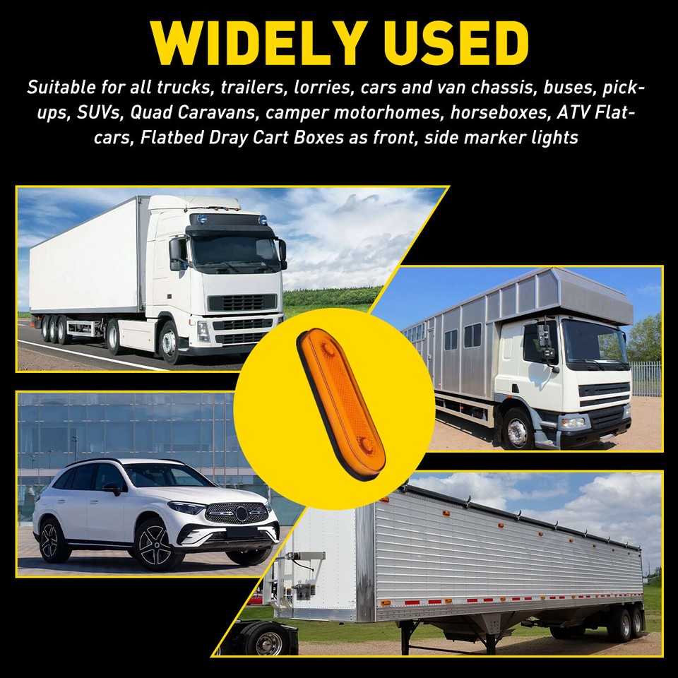 6xLed Lights Side Marker Orange Amber Amber Trailer Truck Lorry ...