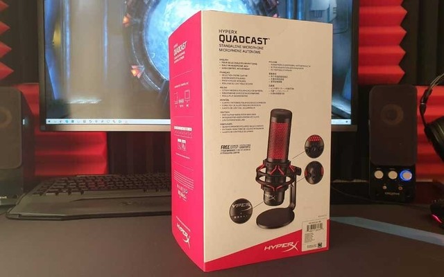 HyperX QuadCast Red LED USB Cardioid Microphone - Black for sale online ...