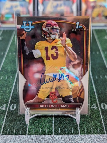 2022 Bowman University Chrome Caleb Williams 1st Prospect Auto RC #50 ...