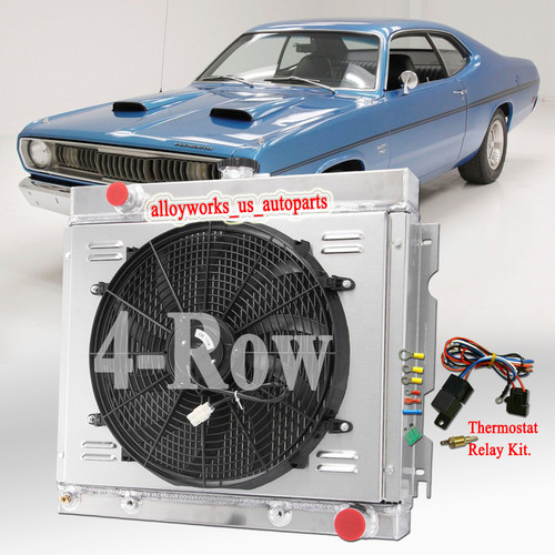 For 70-72 Dodge Dart Plymouth Duster Valiant Cars 5.2L 4 Row Radiator ...