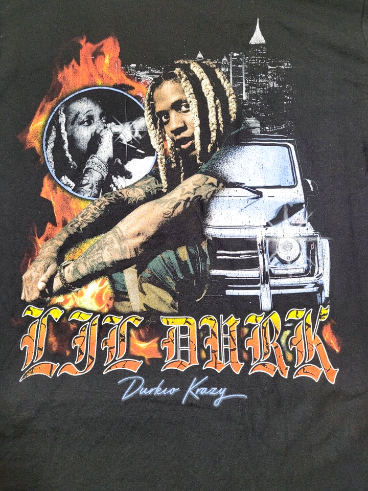 NWT LIL DURK "Durkio Krazy" Rapper Black T-Shirt Size Medium | eBay