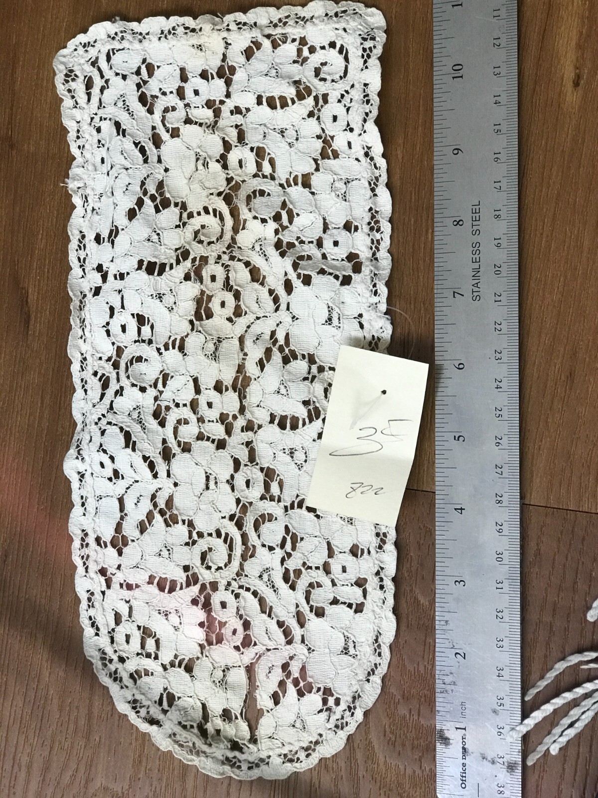 Beige Cotton Battenburg Lace Edge Square Doilies Doily Handmade 5”x11 ...