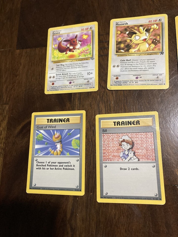 VINTAGE Normal Type Pokémon Cards And Trainer Cards 1999-2000 - 9 Cards ...