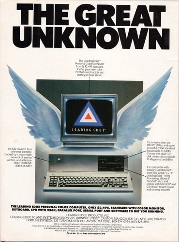 Leading Edge 1985 Print Ad Personal Color Computer Vintage PC | eBay