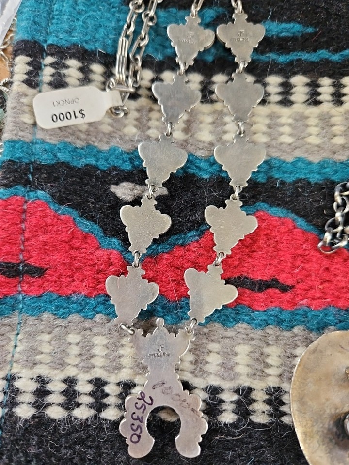 Sterling Silver Navajo Mini Opal Squash Blossom necklace By Federico ...