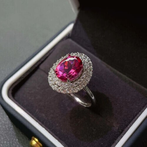 2Ct Oval Cut CZ Ruby Delicate Double Halo Engagement Ring 14K White Gold Plated | eBay