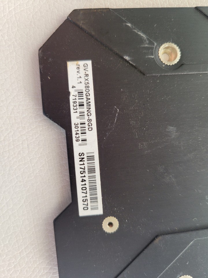 Backplate FOR Gigabyte Radeon RX 580 8GB Windforce GV-RX580GAMING Video ...