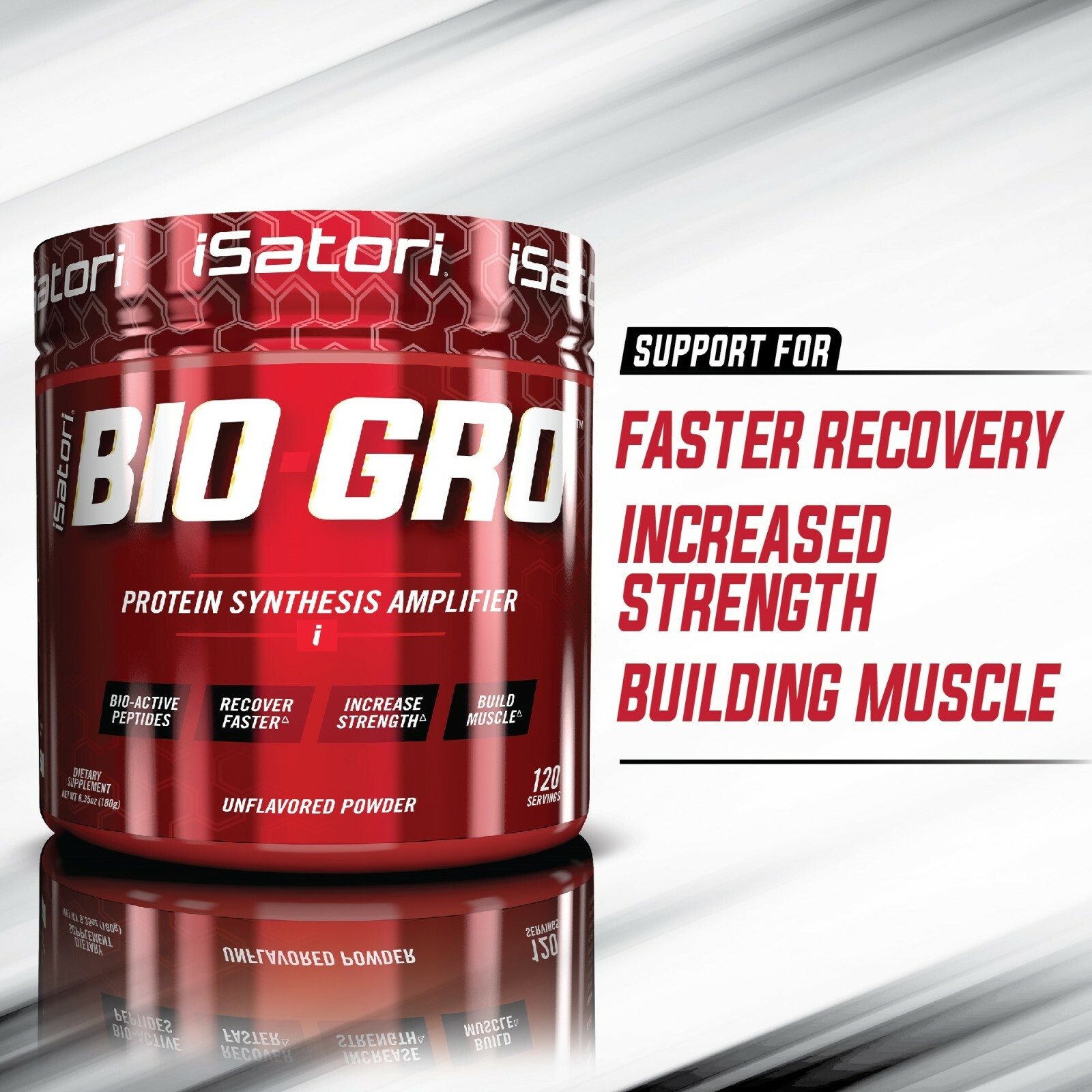 BIO-GRO Protein Muscle, Strength & Recovery - Unflavored / 120 Servings ...