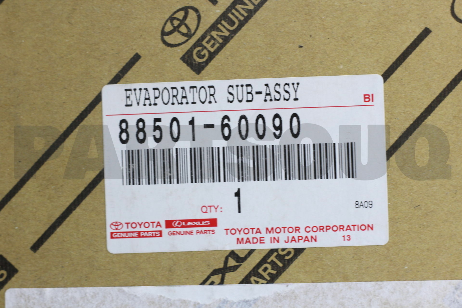 8850160090 Genuine Toyota EVAPORATOR SUB-ASSY, COOLER, NO.1 88501-60090 ...