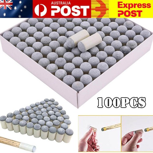 100Pcs Glue-On Pool Billiards Snooker Cue Tips Commercial 9/10/11/13mm ...