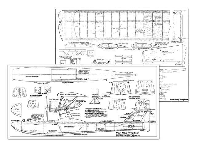 1920s Navy Flying Boat 72" WS RC Airplane Plans & Templates PDF on USB ...