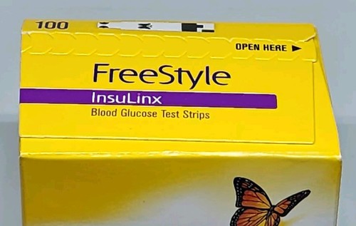 Abbott Freestyle InsuLinx Blood Glucose Test Strips 100 Count New Exp ...