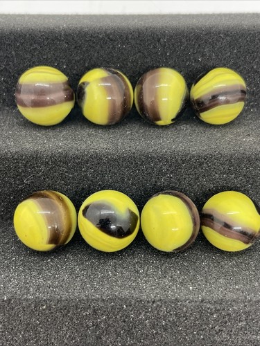 Marble King "Bumblebee" Corkscrew Lot of 8 Marbles NM | eBay