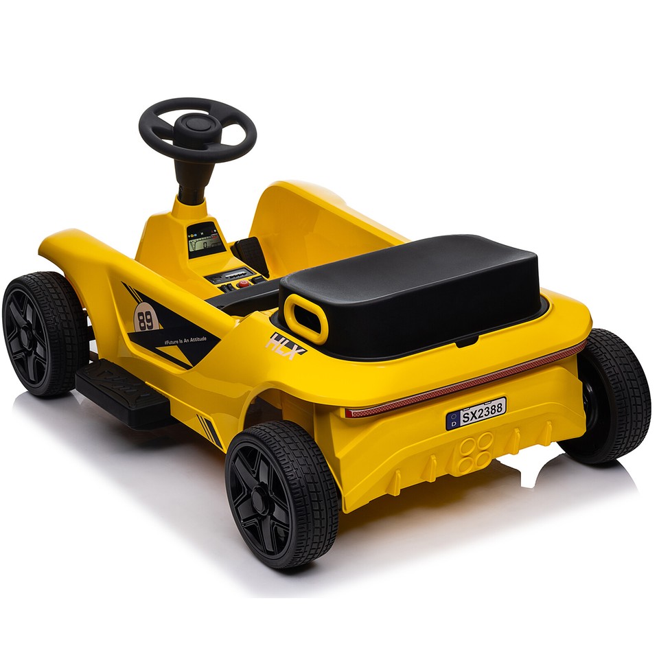 JOYLDIAS 2-Seater 24V Parent-Child Yellow Ride On Car Kid Go Kart ...