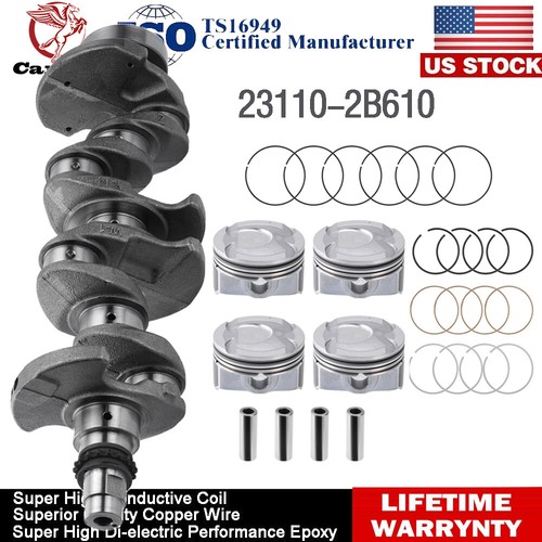 G4FD 1.6L Crankshaft & Piston Rings Kit For Hyundai Veloster Accent Kia ...