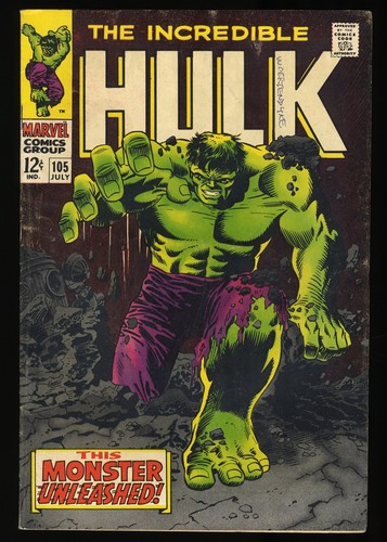 Incredible Hulk #105 FN- 5.5 1st Appearance Missing Link! Marvel 1968 ...