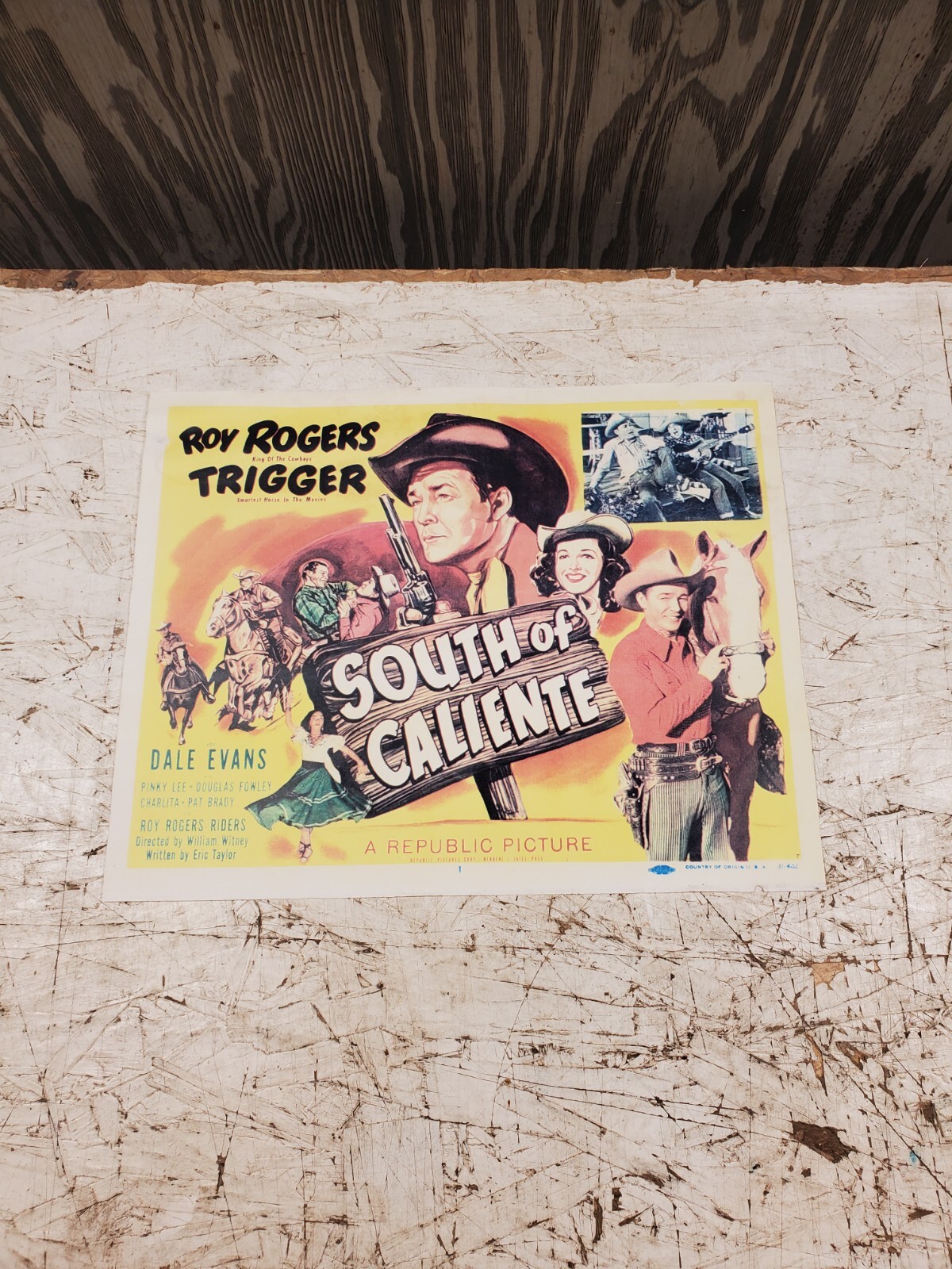 Roy Rogers and Trigger in South of Caliente 1951 Movie Poster Card ...