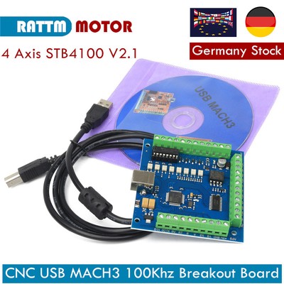 DE-4 Axis Interface Driver Motion Controller CNC USB MACH3 100Khz ...