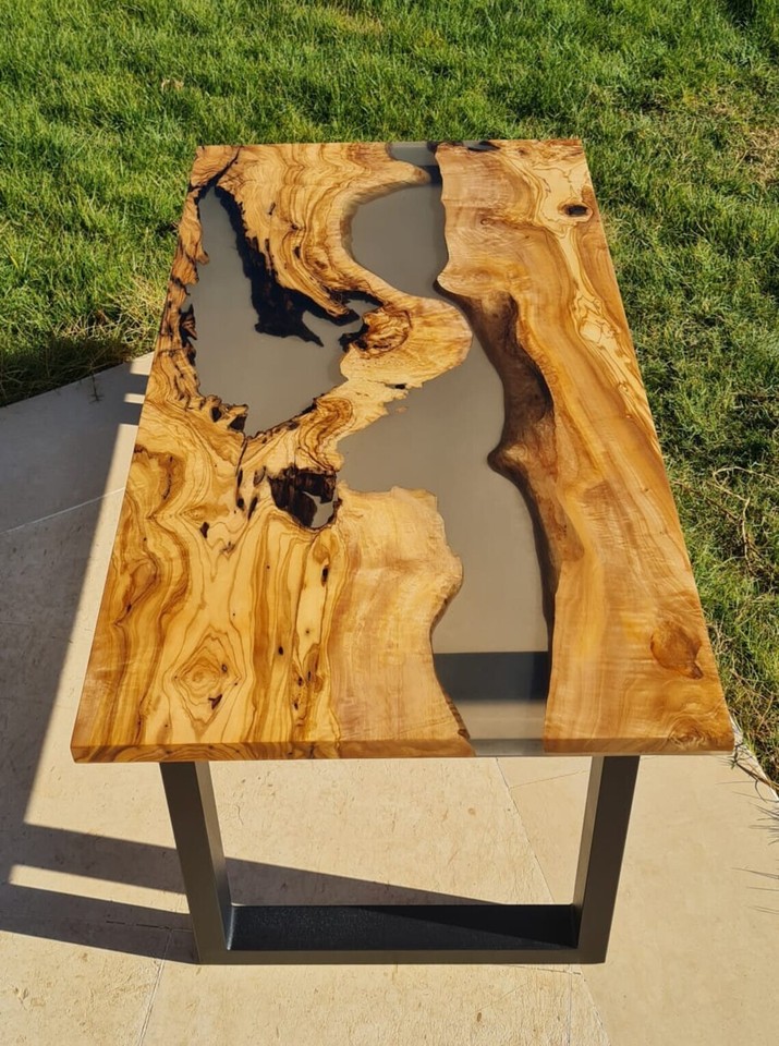 Transparent Wood Epoxy Coffee Table, Epoxy Resin Table,Smokey River ...