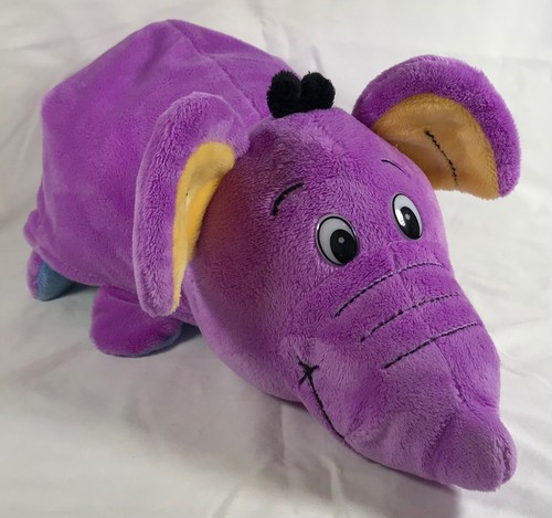 FlipaZoo Azury Puppy Blue Eva Elephant Purple 2-in-1 Plush 14" Stuffed ...
