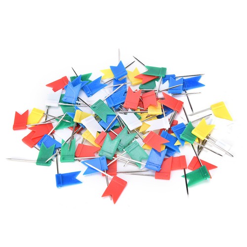 50X Flag Marker Shape Map Pins Cork Notice Board Push Pin Assorted ...