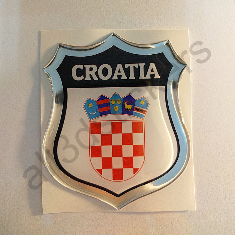 Sticker Croatia Emblem Coat of Arms Shield 3D Resin Domed Gel Vinyl ...