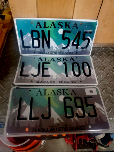 Alaska Artistic License Plate X 3 Different Styles All Expired 3 Years ...