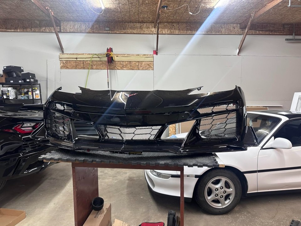 NEW! 3pcs Front Red Radiator Mesh Grill Covers for Corvette C8 ZO6 E ...