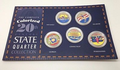 1999 THE COMPLETE COLORIZED 20TH CENTURY STATE QUARTER COLLECTION 5 ...