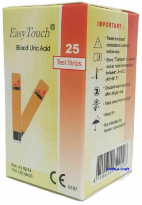 EasyTouch Easy Touch Blood Uric Acid Test Strips - 1 Box @ 25 Strips ...