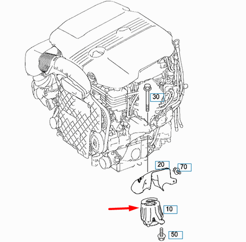 NEW MERCEDES-BENZ C-CLASS W205 RIGHT SIDE ENGINE MOUNT A2052400900 ...