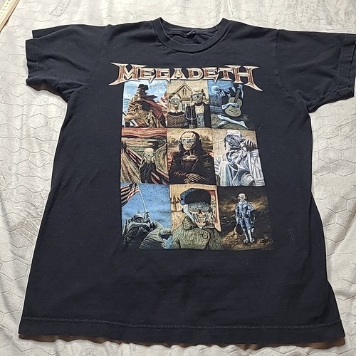 Megadeth Vic Rattlehead Famous Art Collage Band Shirt 2013 Small S | eBay