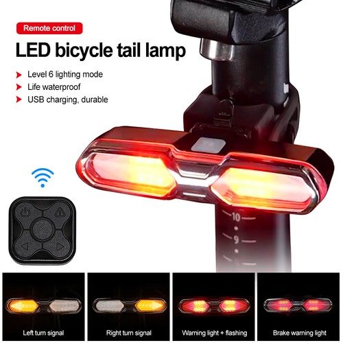 Bicycle Bike LED Indicator Tail Turn Signal Light Wireless Remote ...