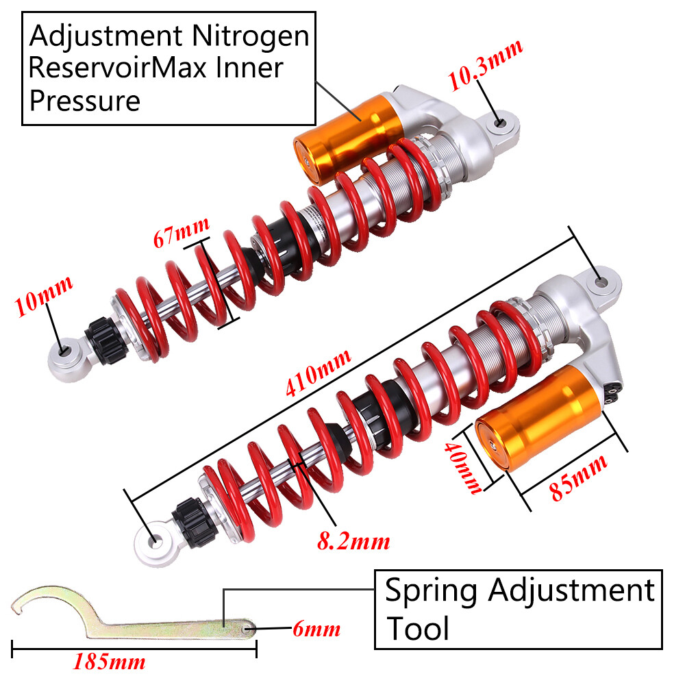 Front & Rear Shocks Suspension Springs Absorber For Honda Sportrax ...