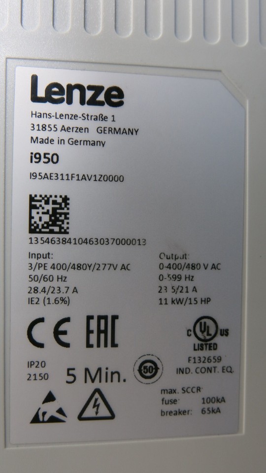 Lenze Inverter i950 Drive I95AE311F1AV1Z0000 | eBay