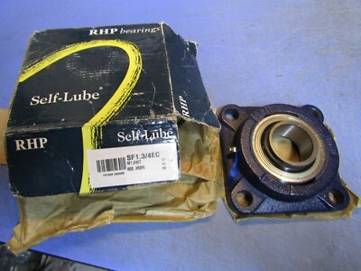 1 RHP Bearings SF1-3/4EC, 1-3/4" Bore RRS AR3P5, 4 Bolt Square Cast ...