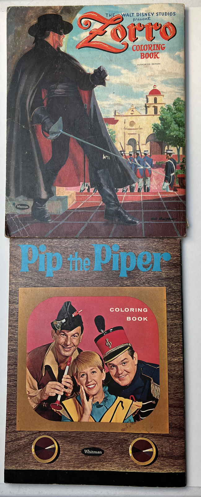 Walt Disney Stuios Vintage Coloring Books Pip the Piper Zoro Set of 2 ...