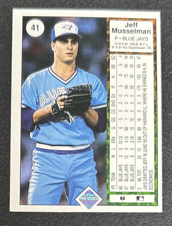 1989 Upper Deck Jeff Musselman Baseball Card #41 Blue Jays Pitcher | eBay
