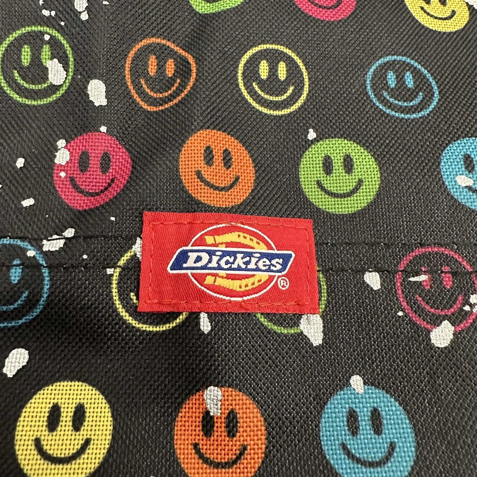 Dickies Tote Bag Smiley Face Paint Splatter Black Col… - Gem